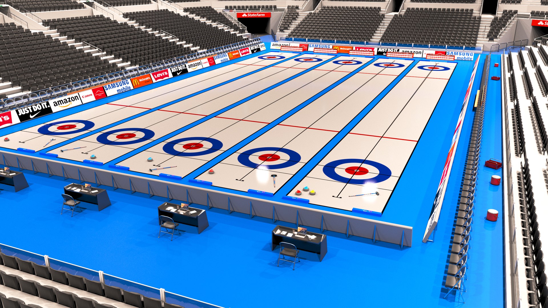 Curling arena interior 3D model - TurboSquid 1630140