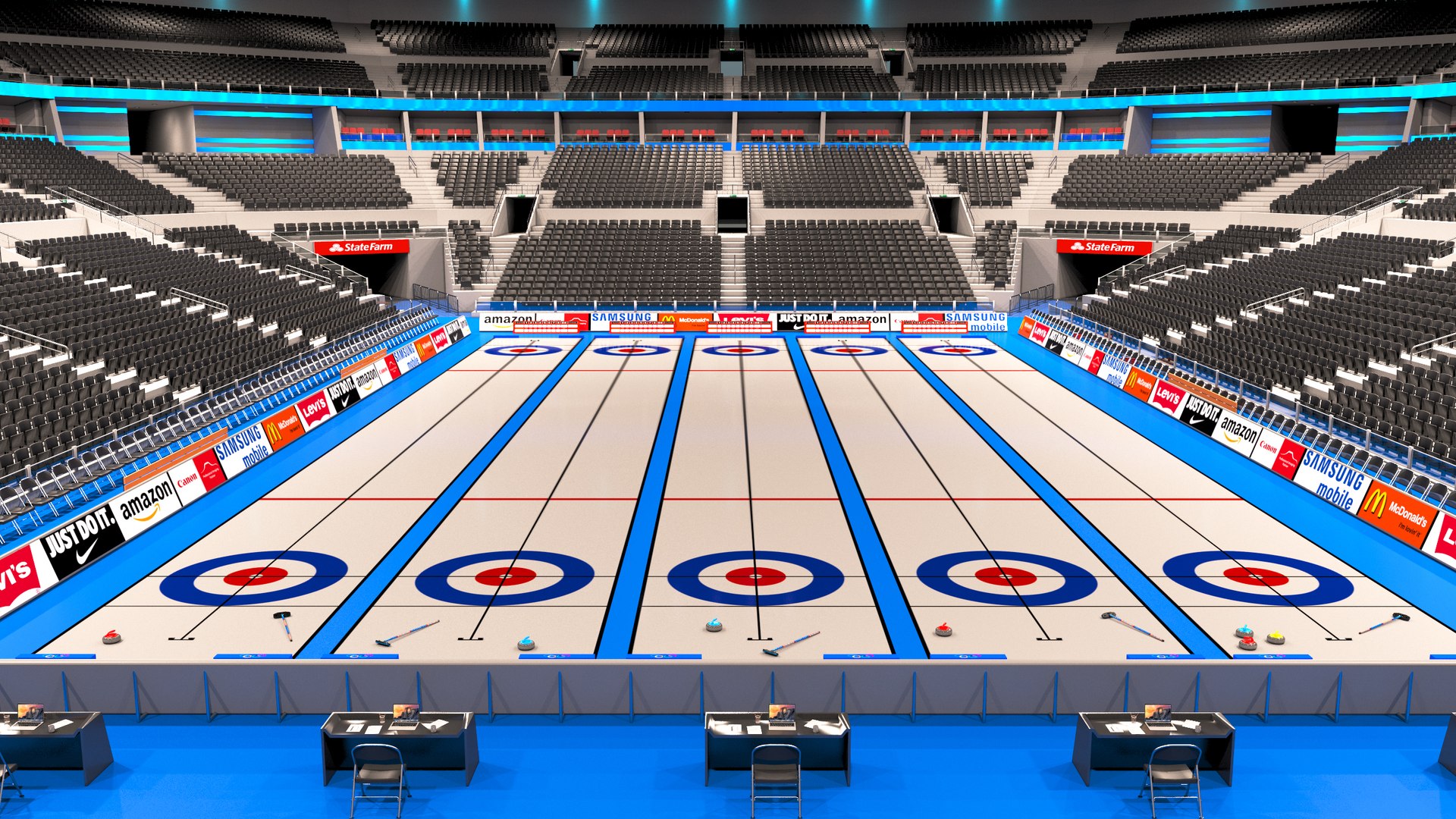 Curling arena interior 3D model - TurboSquid 1630140