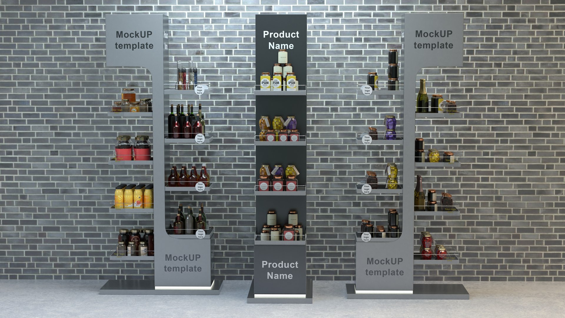 Illuminated Dark Grey Point Of Sale Mockup 3D - TurboSquid 2099642