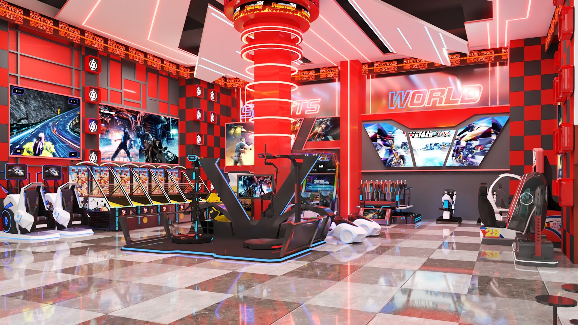 Futuristic Game Center 2 3D Model - TurboSquid 2154750