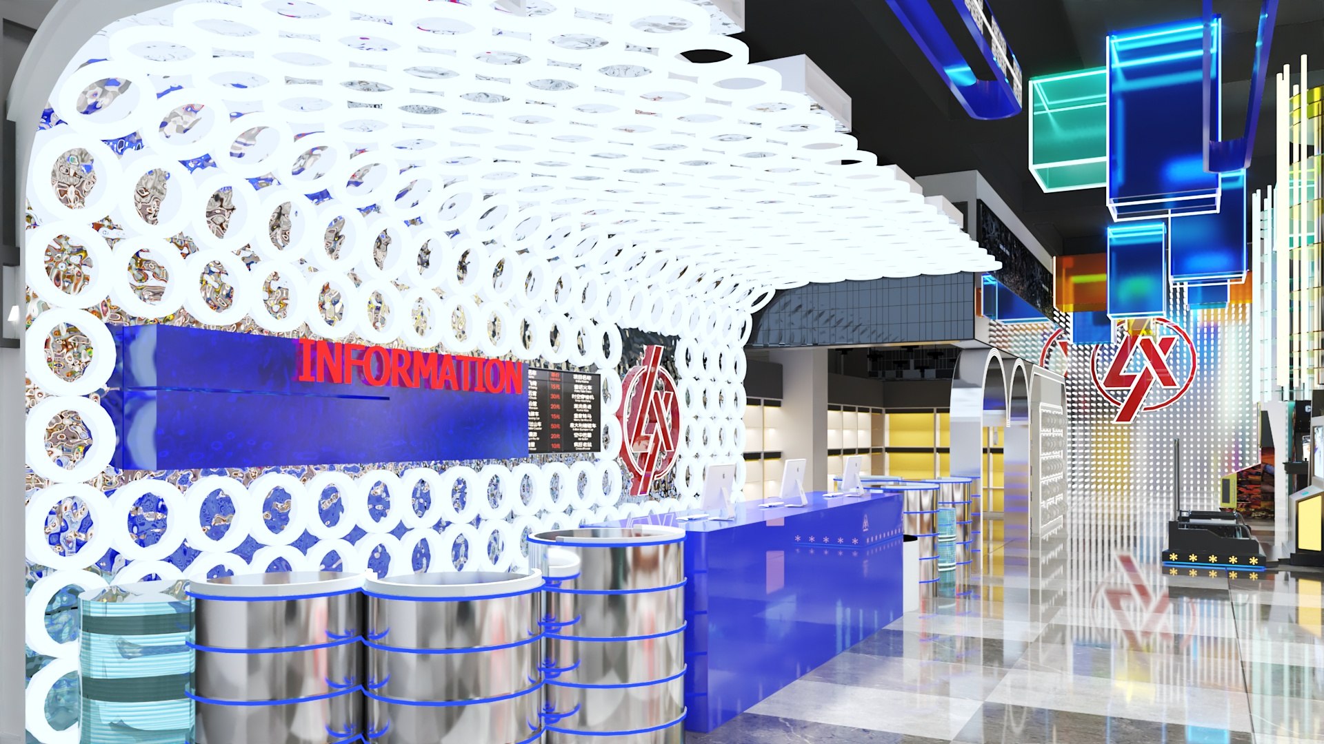 Futuristic Game Center 2 3D Model - TurboSquid 2154750