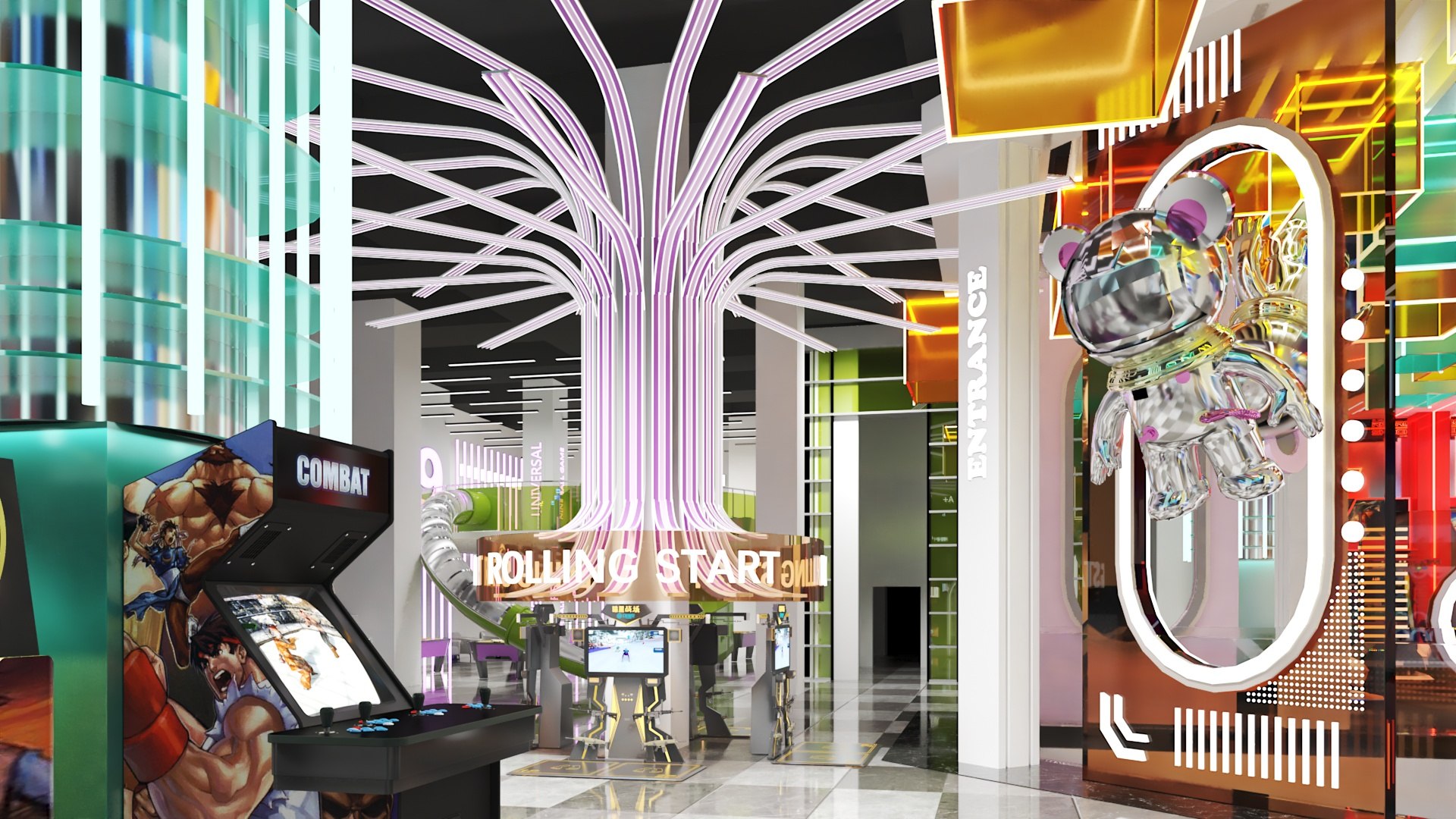 Futuristic Game Center 2 3D Model - TurboSquid 2154750