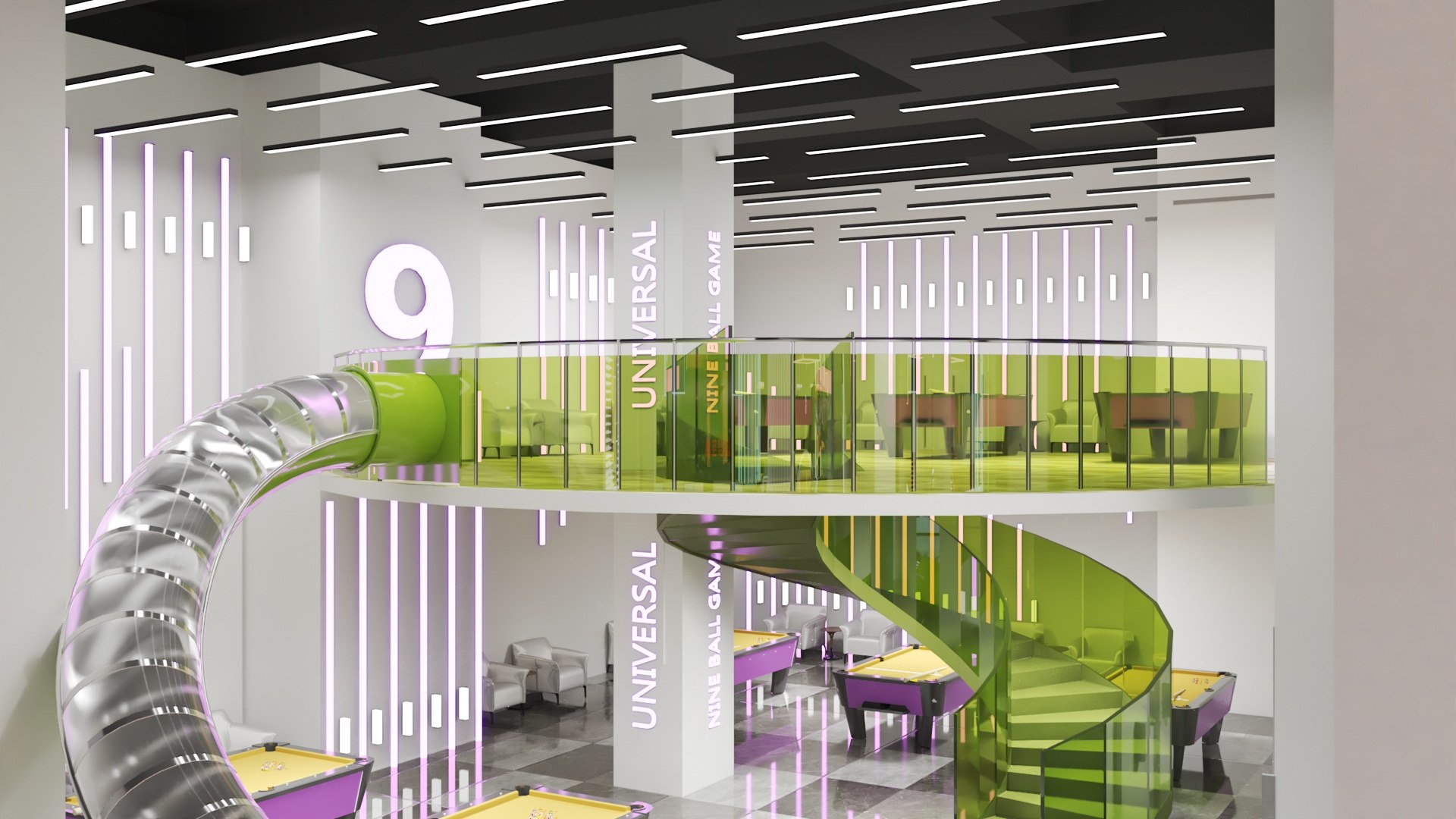 Futuristic Game Center 2 3D Model - TurboSquid 2154750