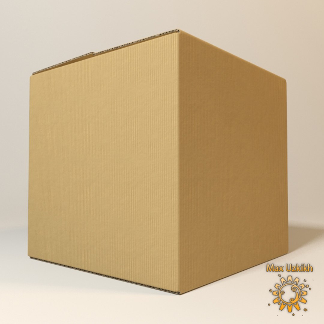Photorealistic Cardboard Box Resolution 3d Model