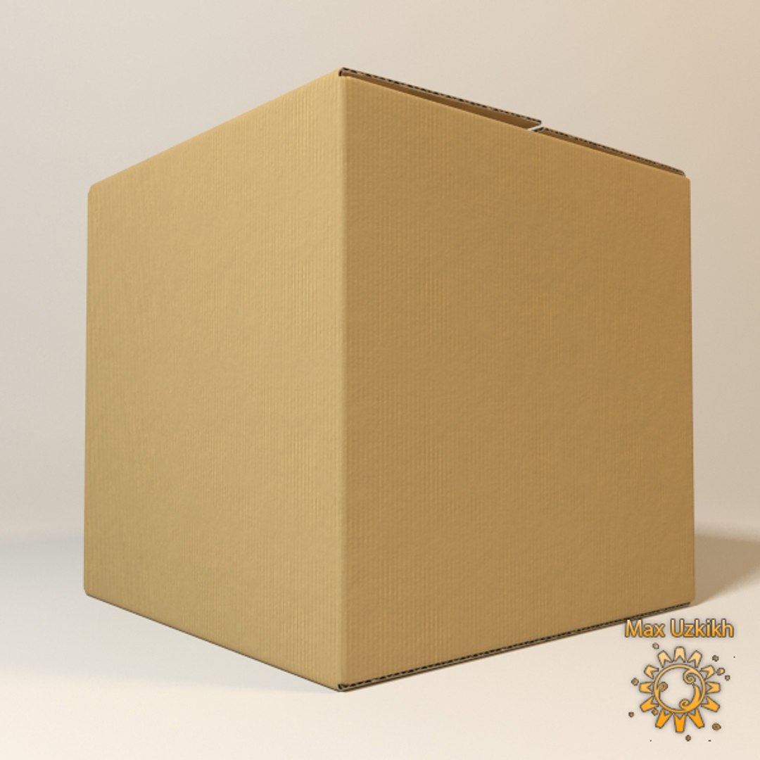 Photorealistic Cardboard Box Resolution 3d Model