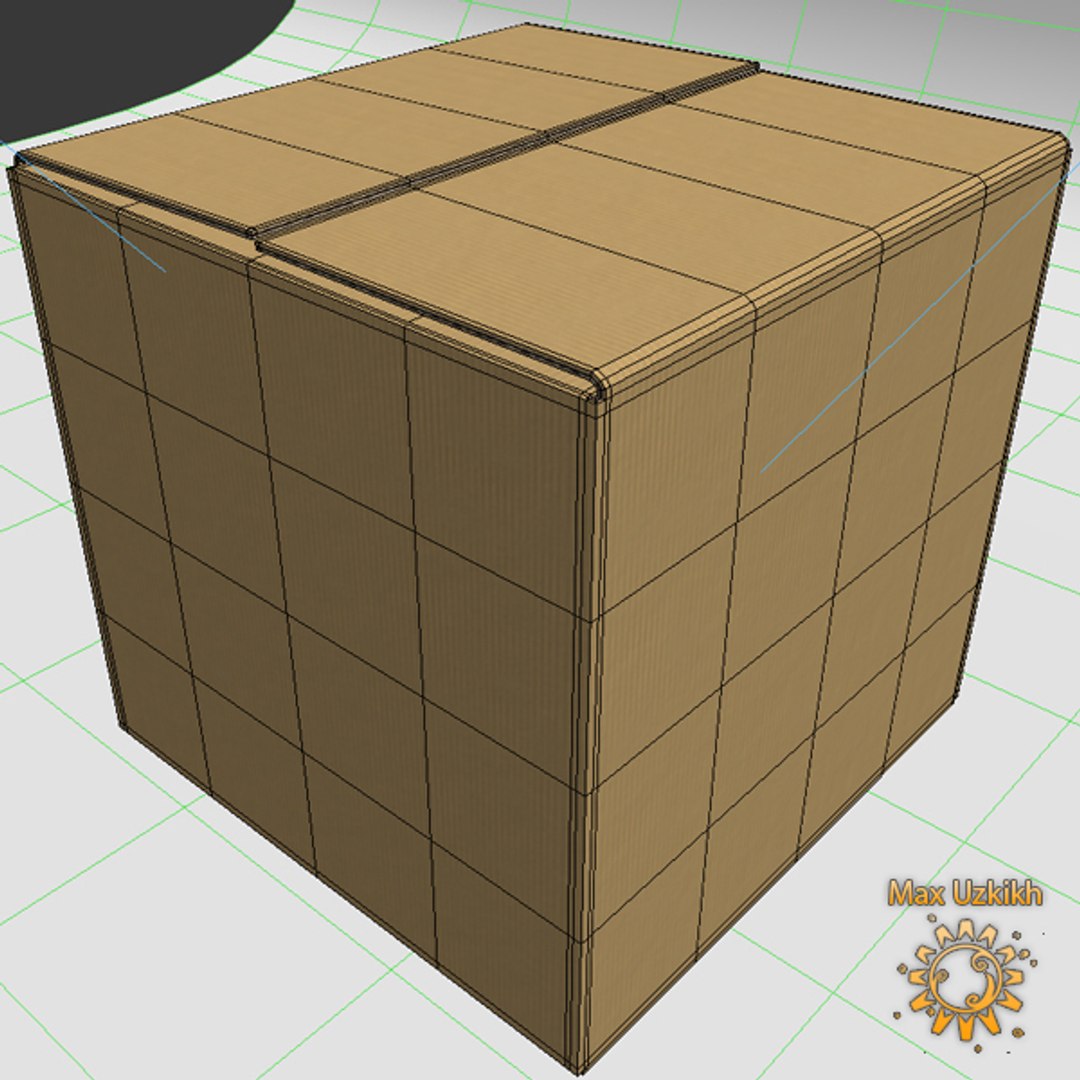Photorealistic Cardboard Box Resolution 3d Model