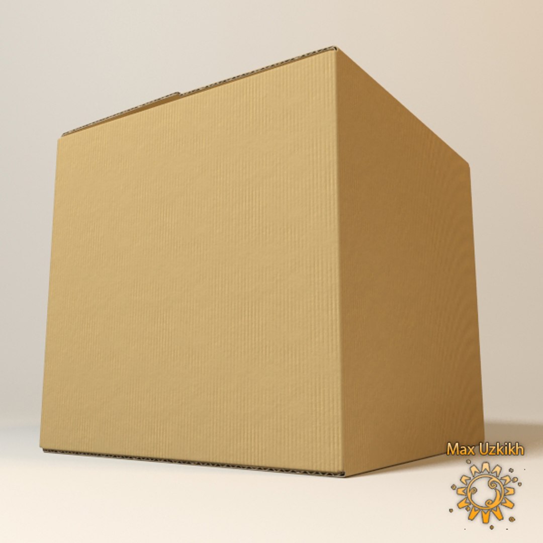 Photorealistic Cardboard Box Resolution 3d Model