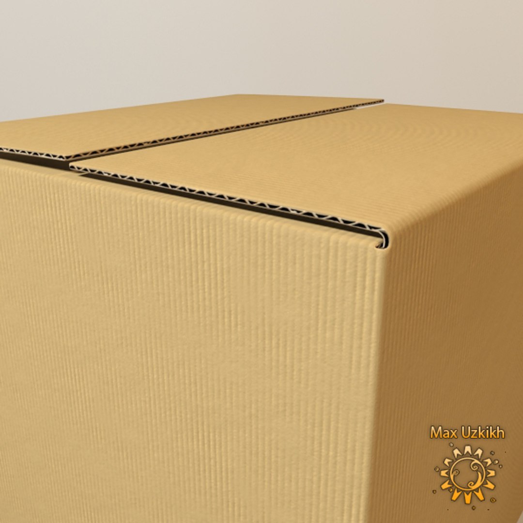 Photorealistic Cardboard Box Resolution 3d Model
