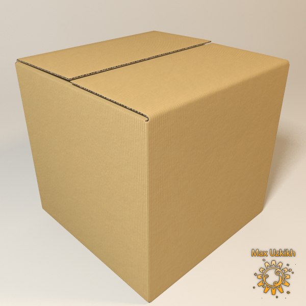 photorealistic cardboard box resolution 3d model