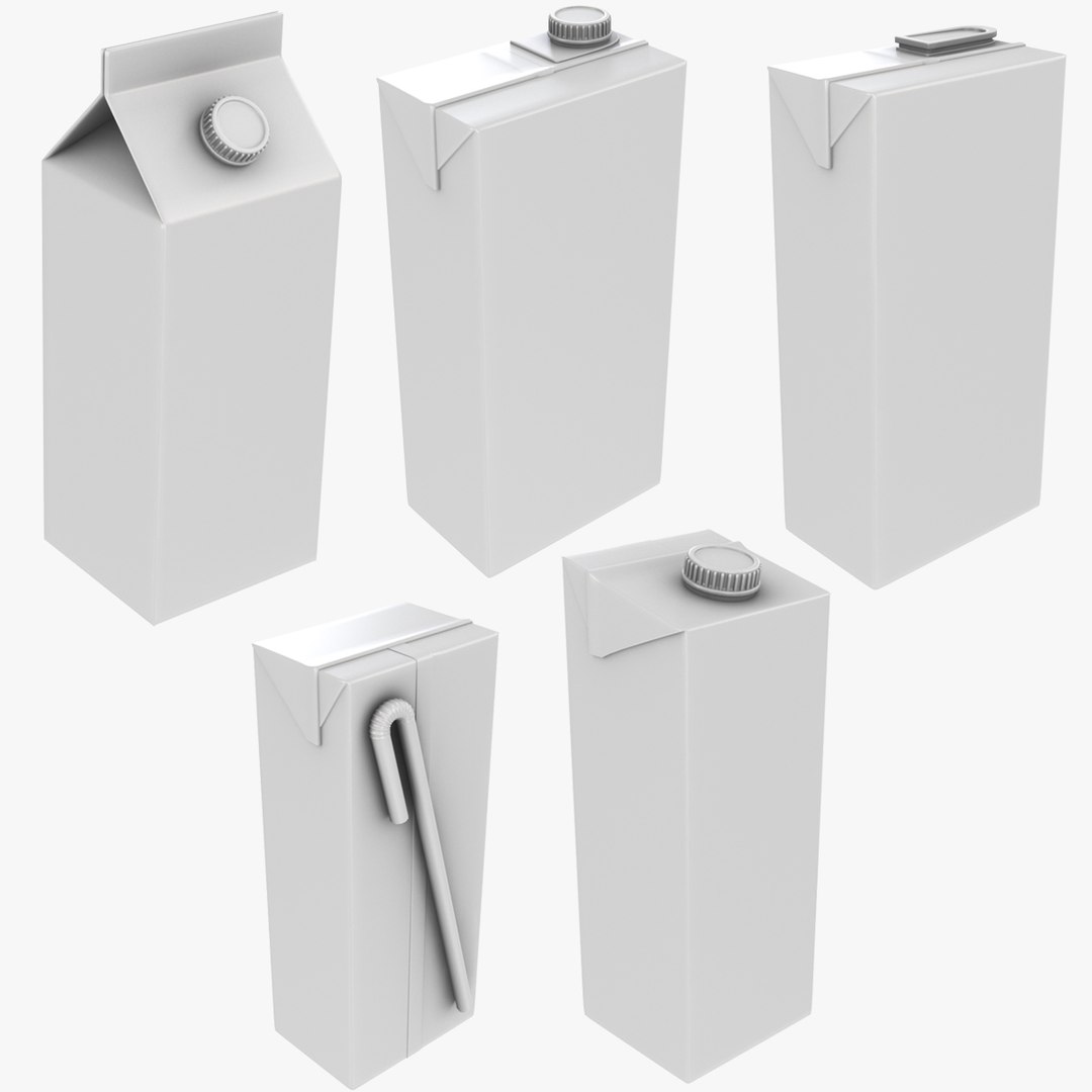 Milk Box Collection 5 In 1 3D Model - TurboSquid 2101902
