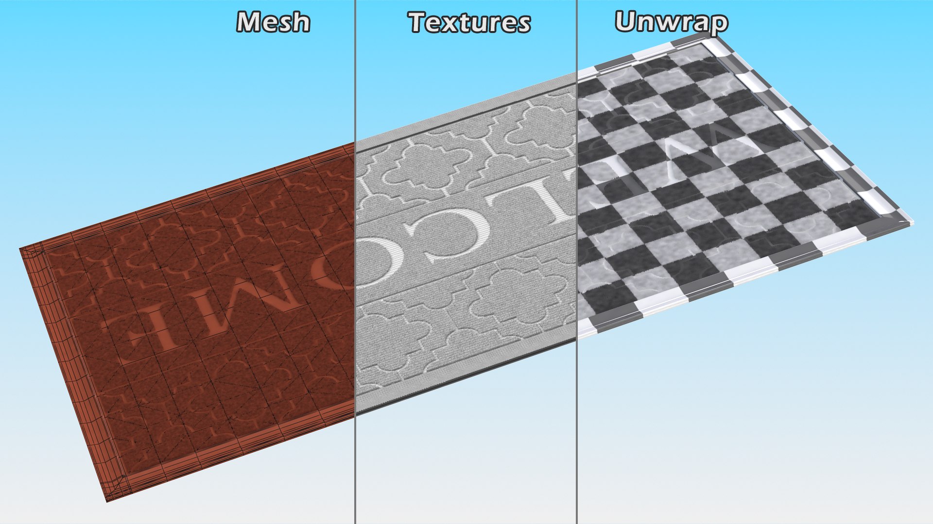 Grey Rectangular Door Mats Fur 3D Model - TurboSquid 2135048