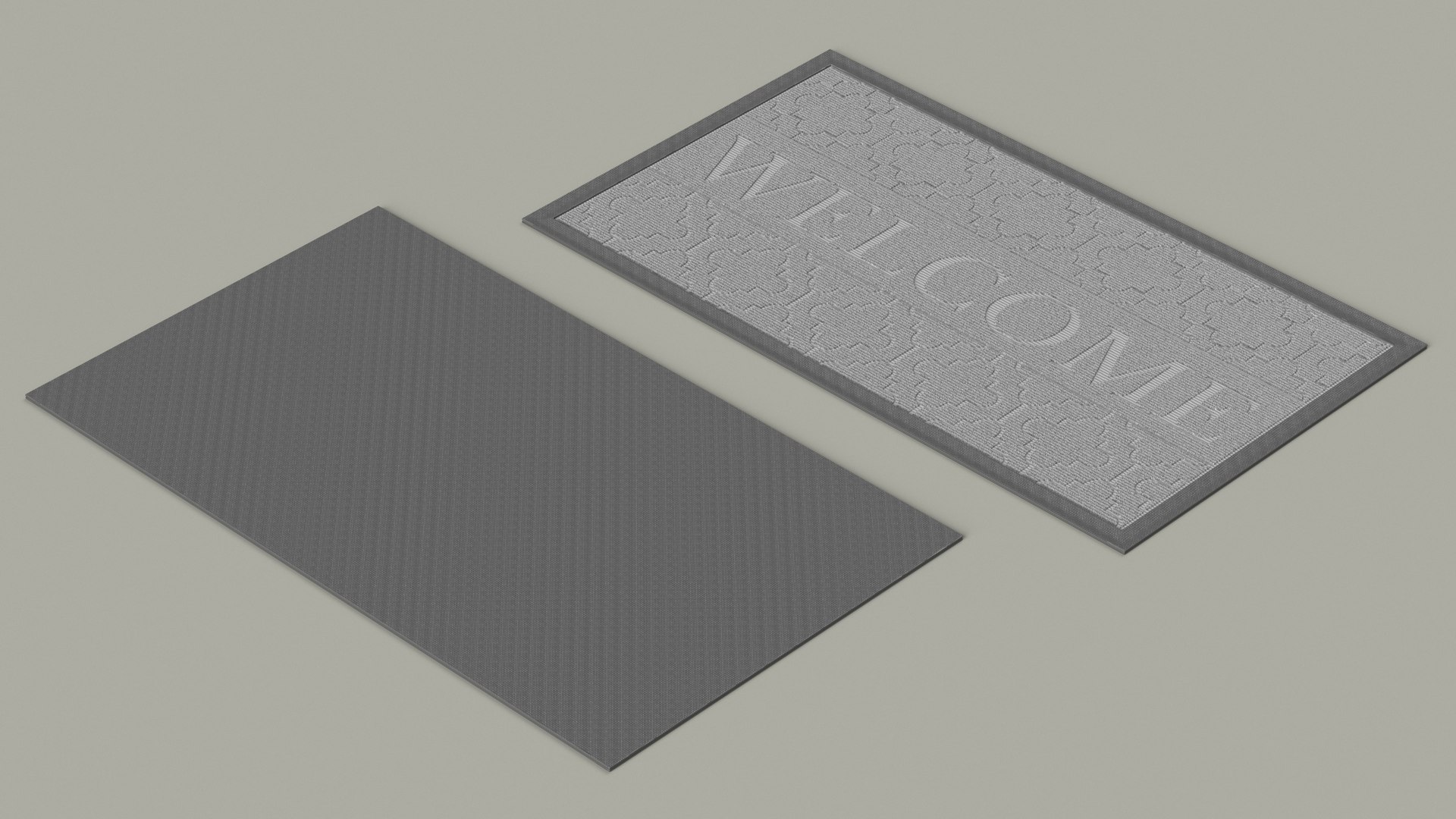Grey Rectangular Door Mats Fur 3D Model - TurboSquid 2135048