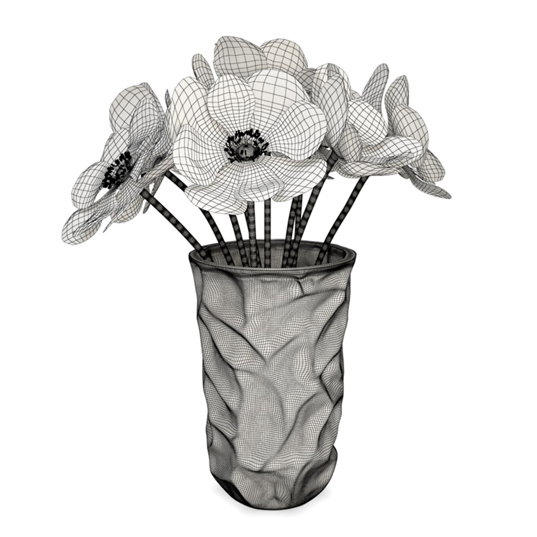 3D Decoratives Flowers Vases Bouquet - TurboSquid 1424561