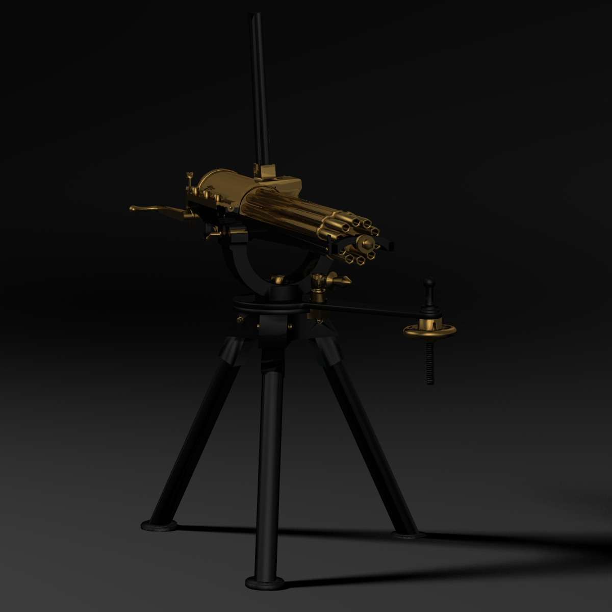 gatling gun 3d model