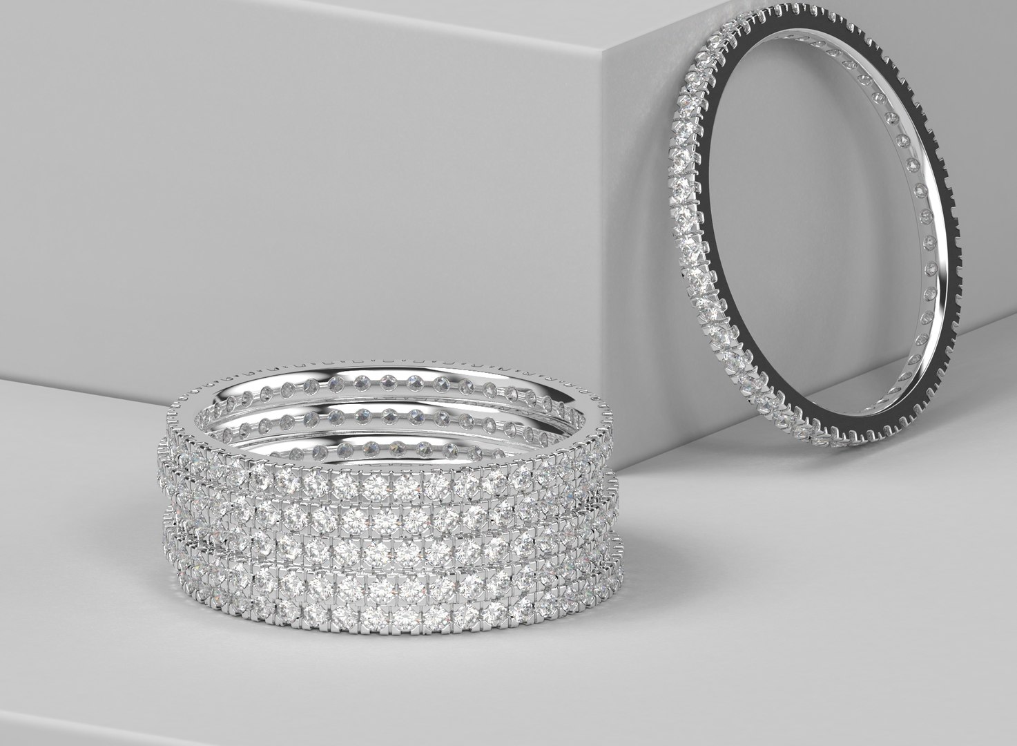 3D COMFORT FIT STACKABLE ETERNITY RING - TurboSquid 1845680