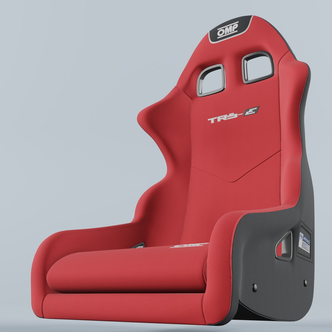 OMP TRS-E Racing Red Seat 3D Model - TurboSquid 1794527