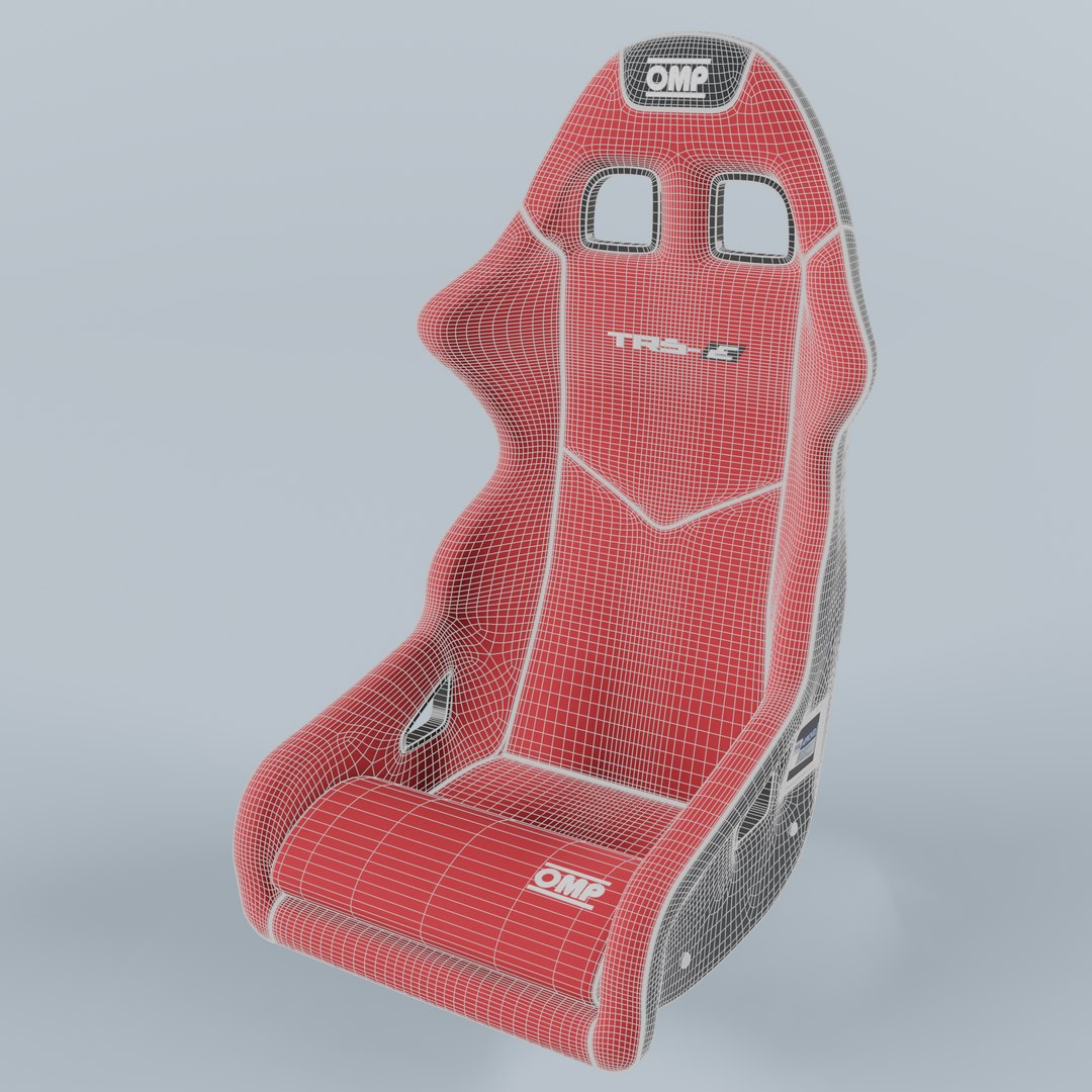 OMP TRS-E Racing Red Seat 3D Model - TurboSquid 1794527