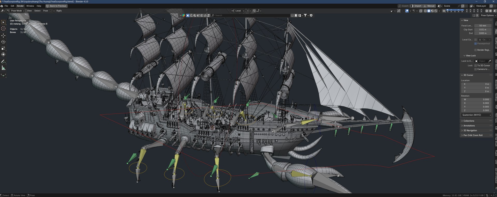 Scorpion War Ship Rig 3D Model - TurboSquid 2407061