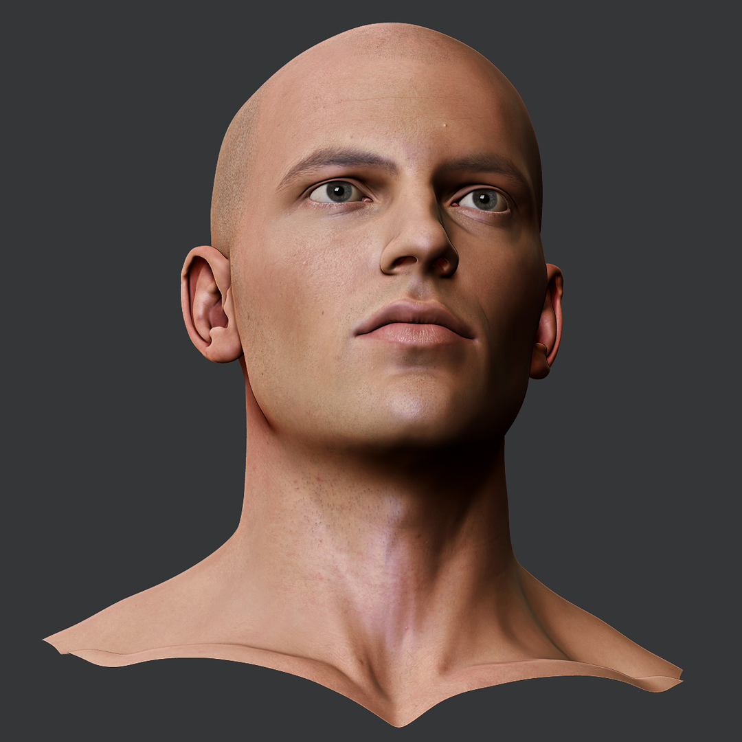 3d realistic male head model