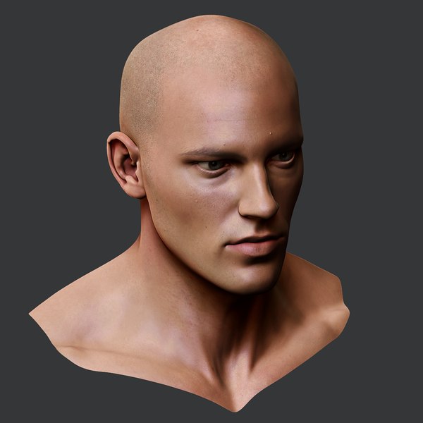 3d realistic male head model