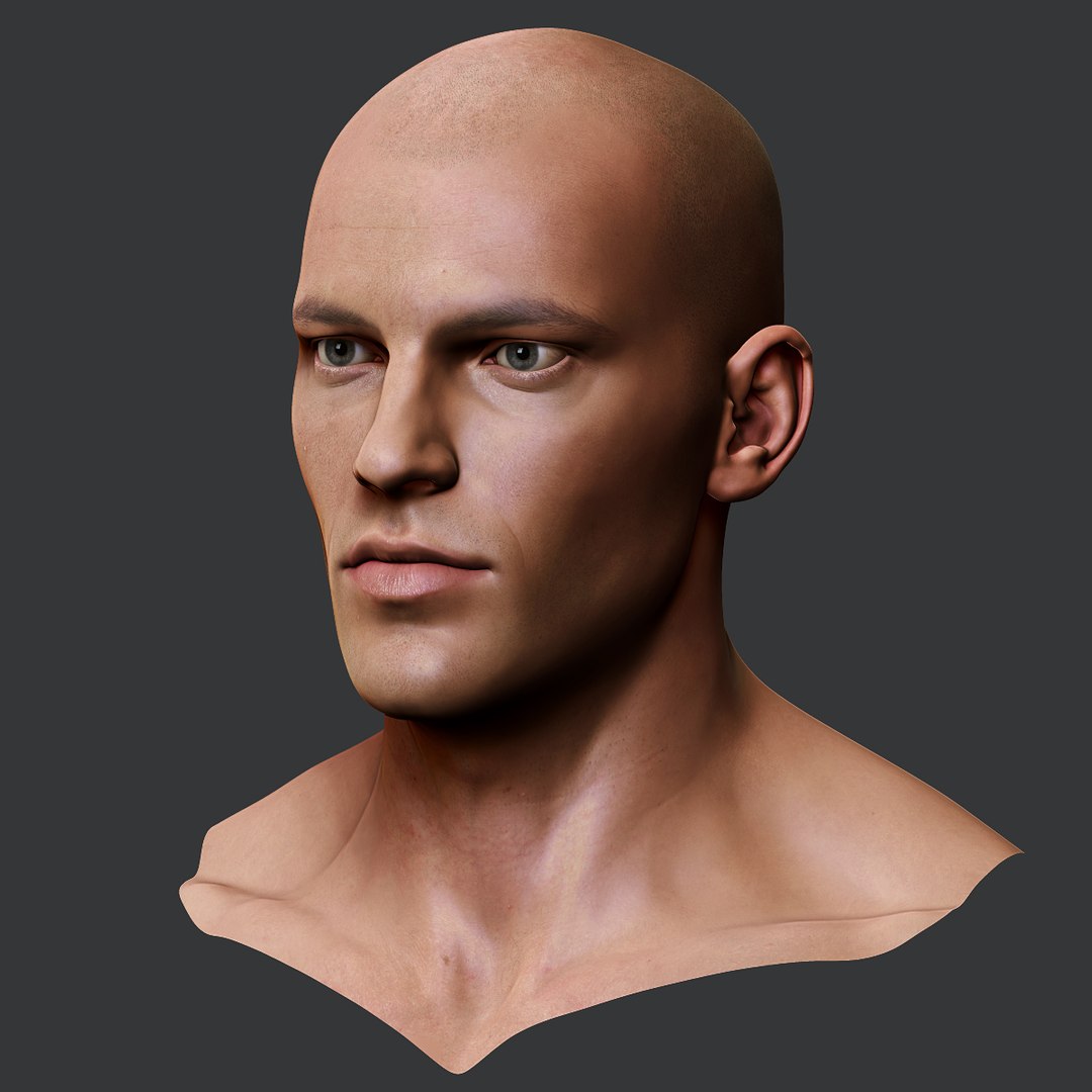 3d Realistic Male Head Model