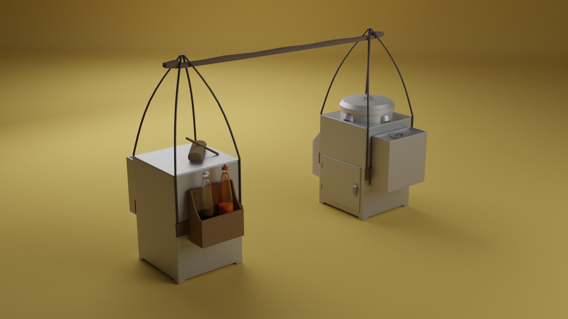 Gerobak Pikul Cuanki Model - TurboSquid 2238698