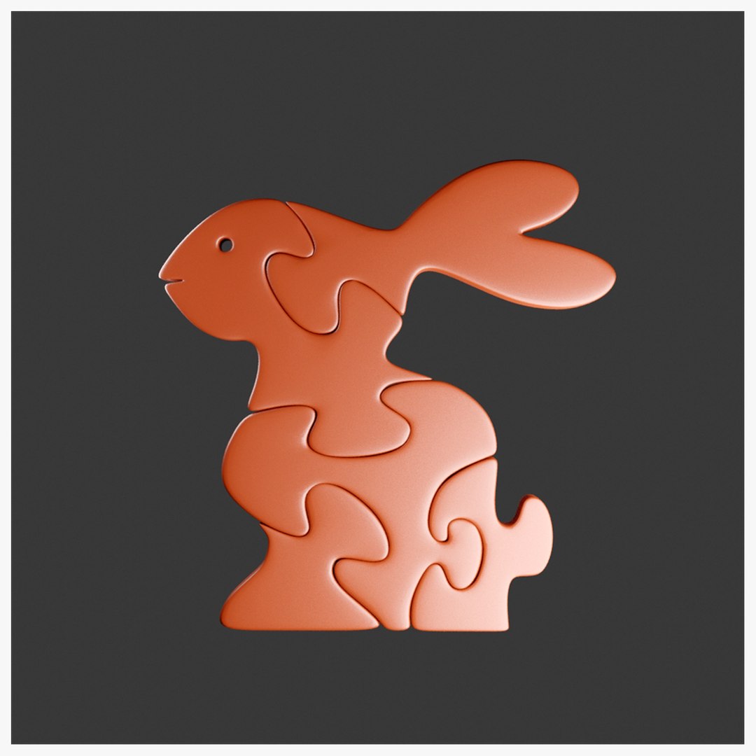 3D Puzzle Rabbit - TurboSquid 2060845