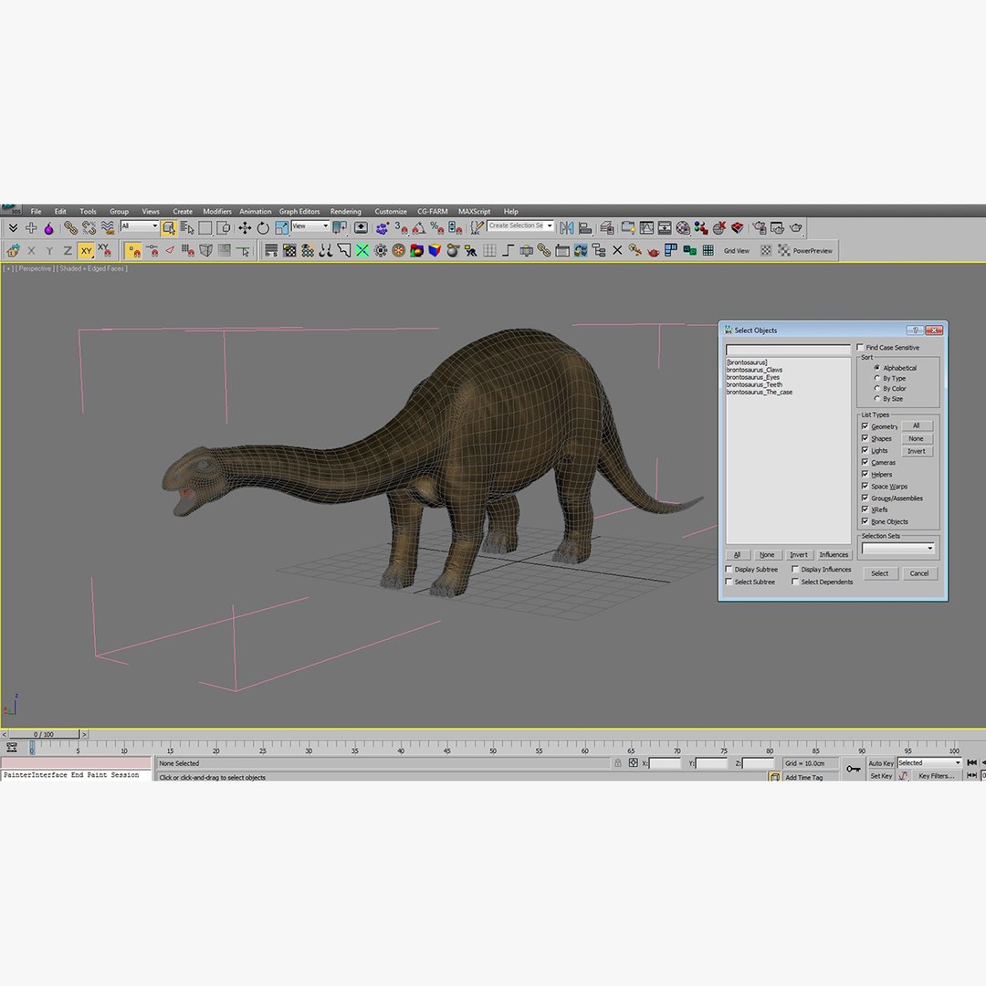 brontosaurus prehistoric dinosaur 3d model