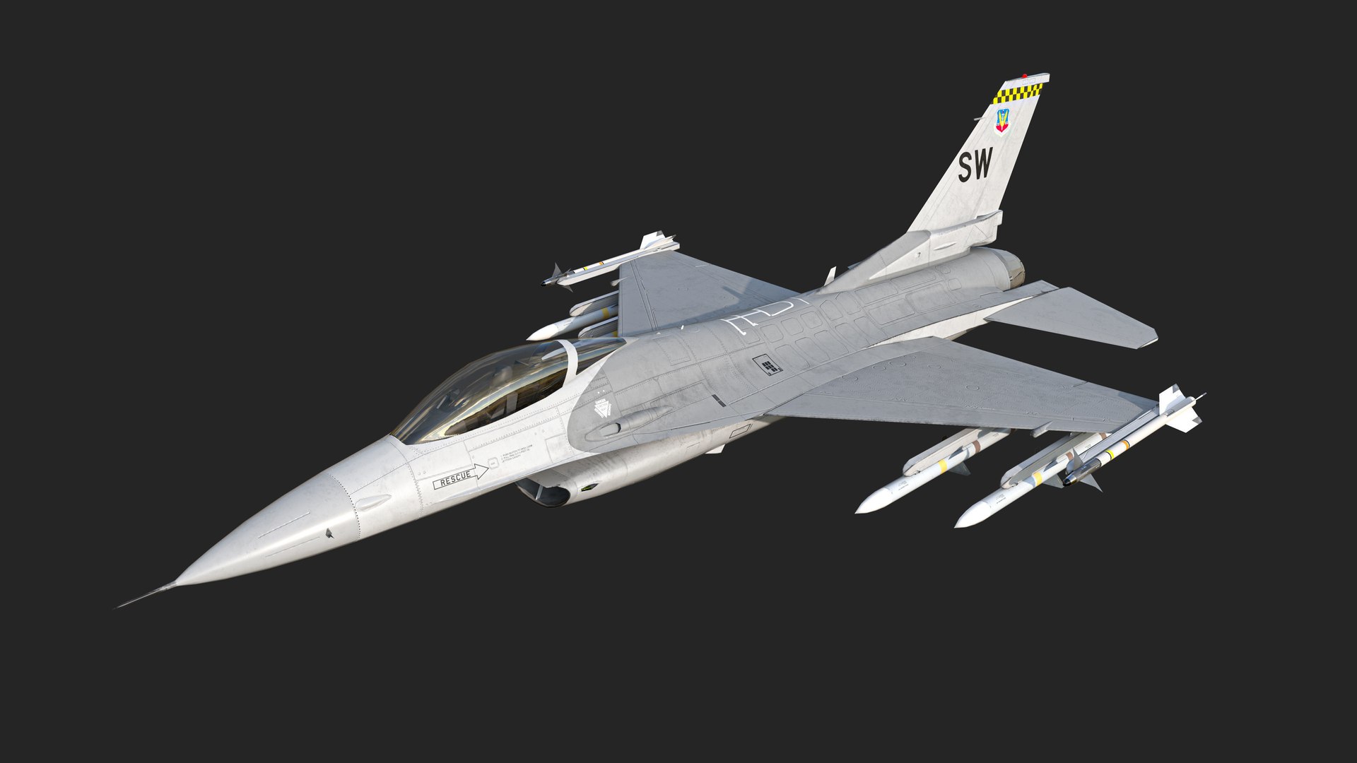 3D General Dynamics F-16 Fighting Falcon Model - TurboSquid 2053849