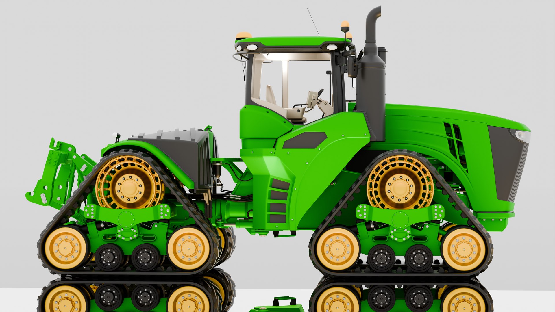 John Deere 9RX Tractor Ultra Light Vehicle Low Poly 3D Model ...