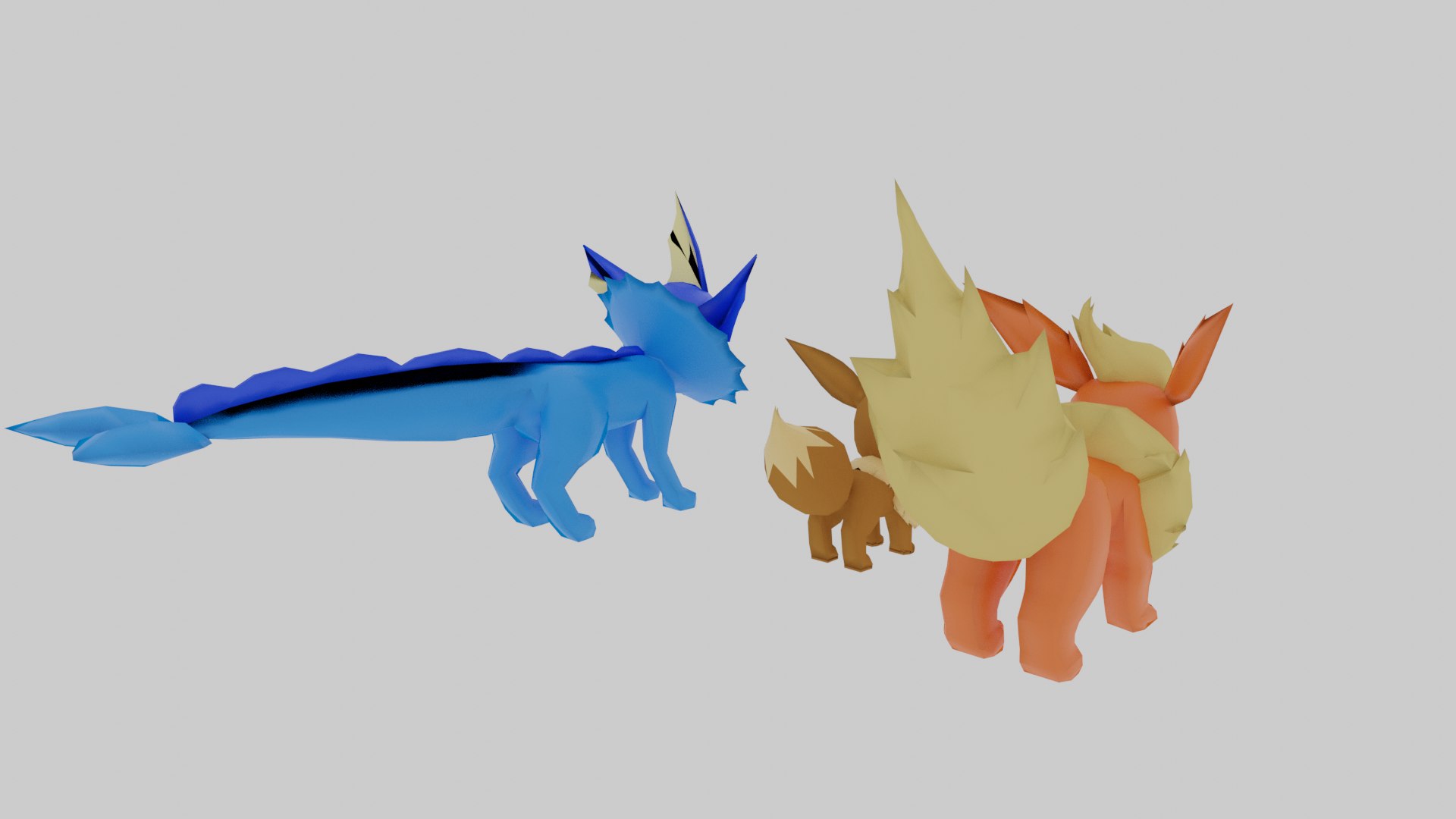 Pokemon Eevee Vaporeon Flareon 3D Model - TurboSquid 1993293