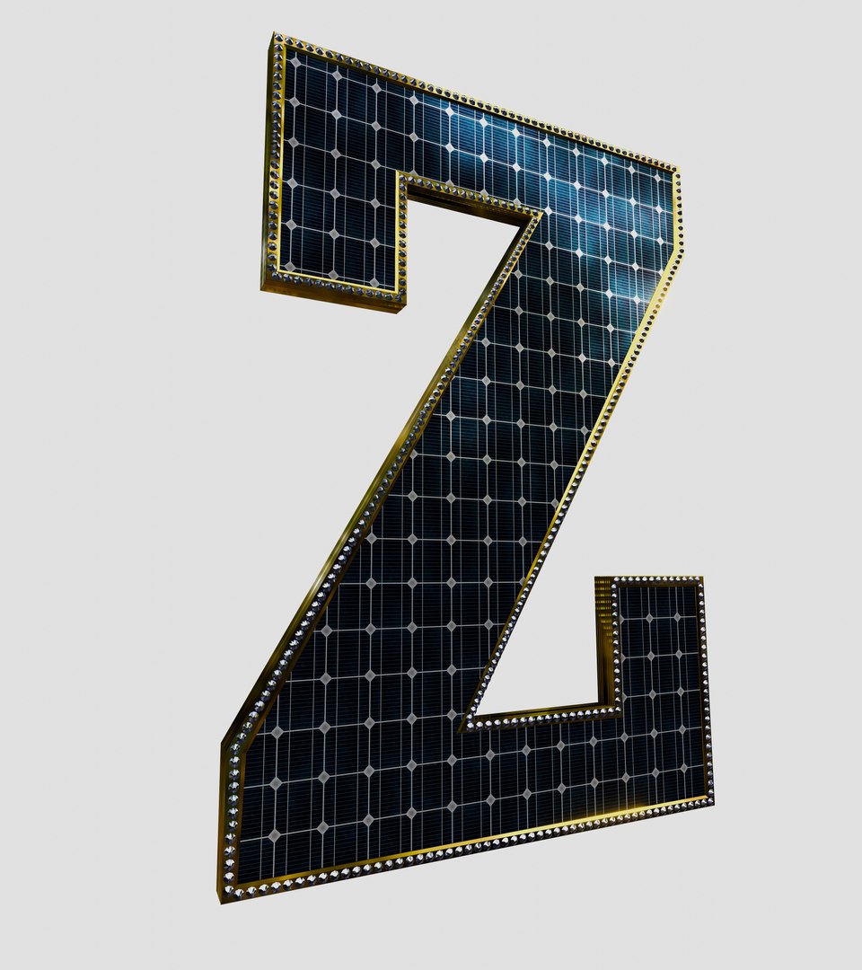 Solar Panel Letter - Z 3D - TurboSquid 2242439