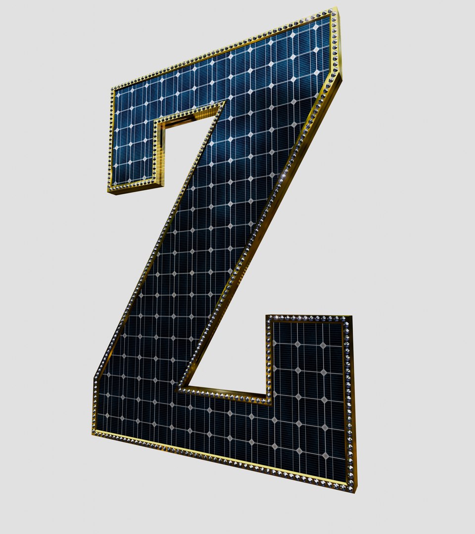 Solar Panel Letter - Z 3D - TurboSquid 2242439