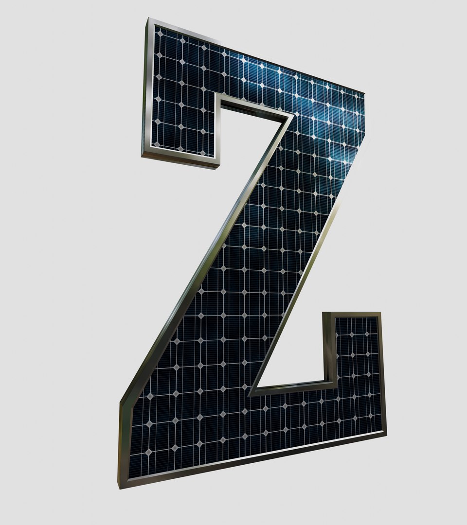 Solar Panel Letter - Z 3D - TurboSquid 2242439