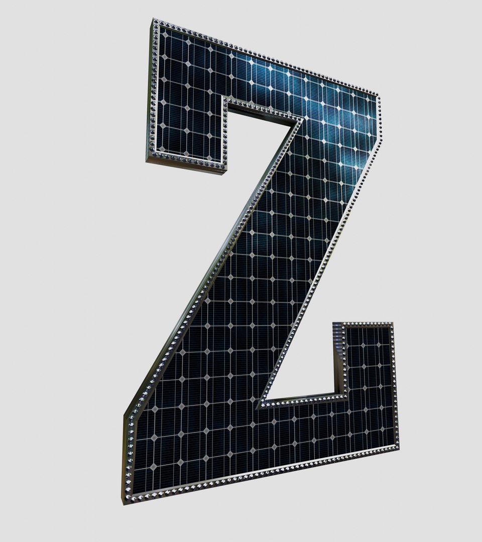 Solar Panel Letter - Z 3D - TurboSquid 2242439