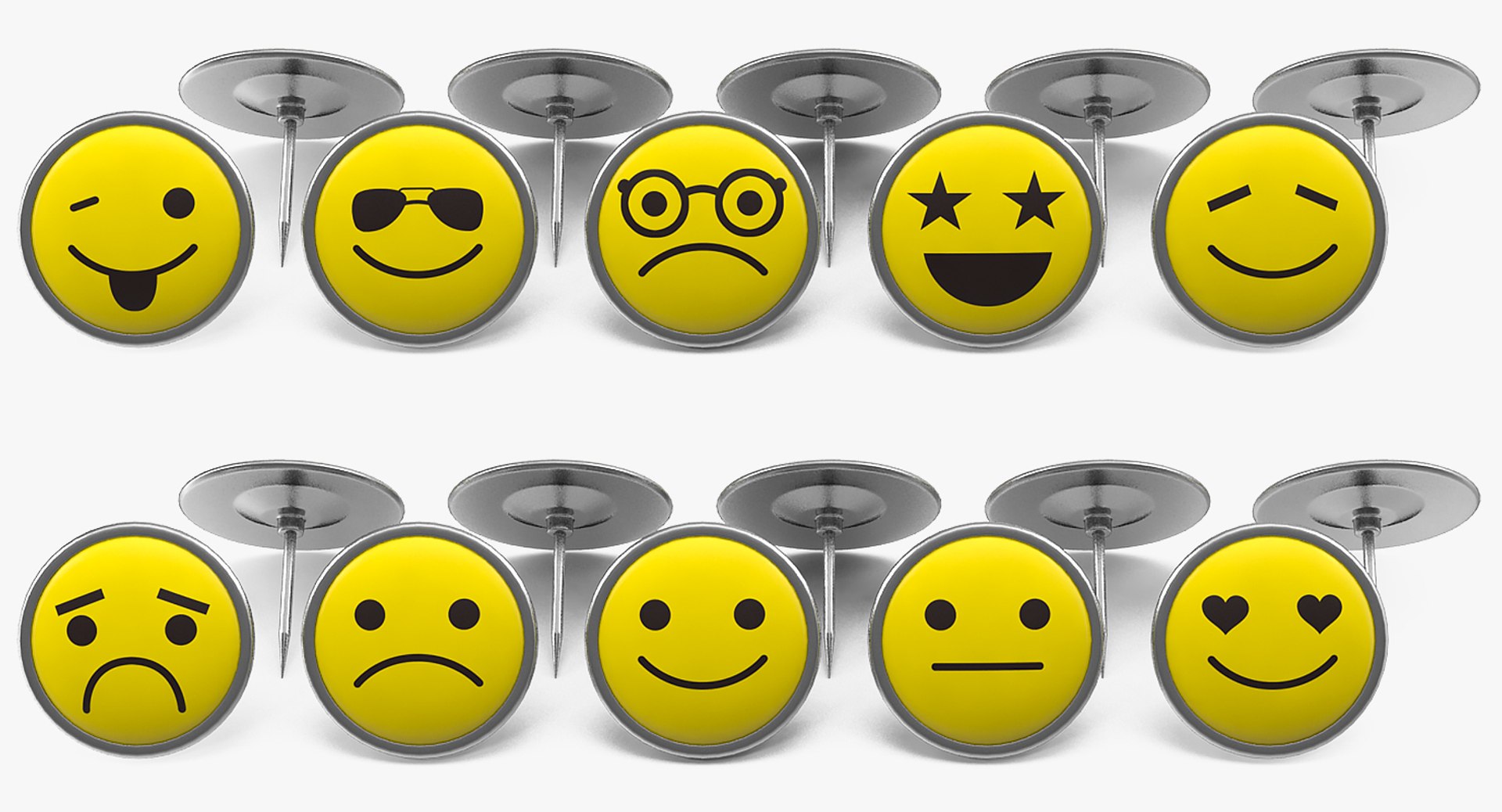 3D Smiley Face Push Pins Model - TurboSquid 1425558