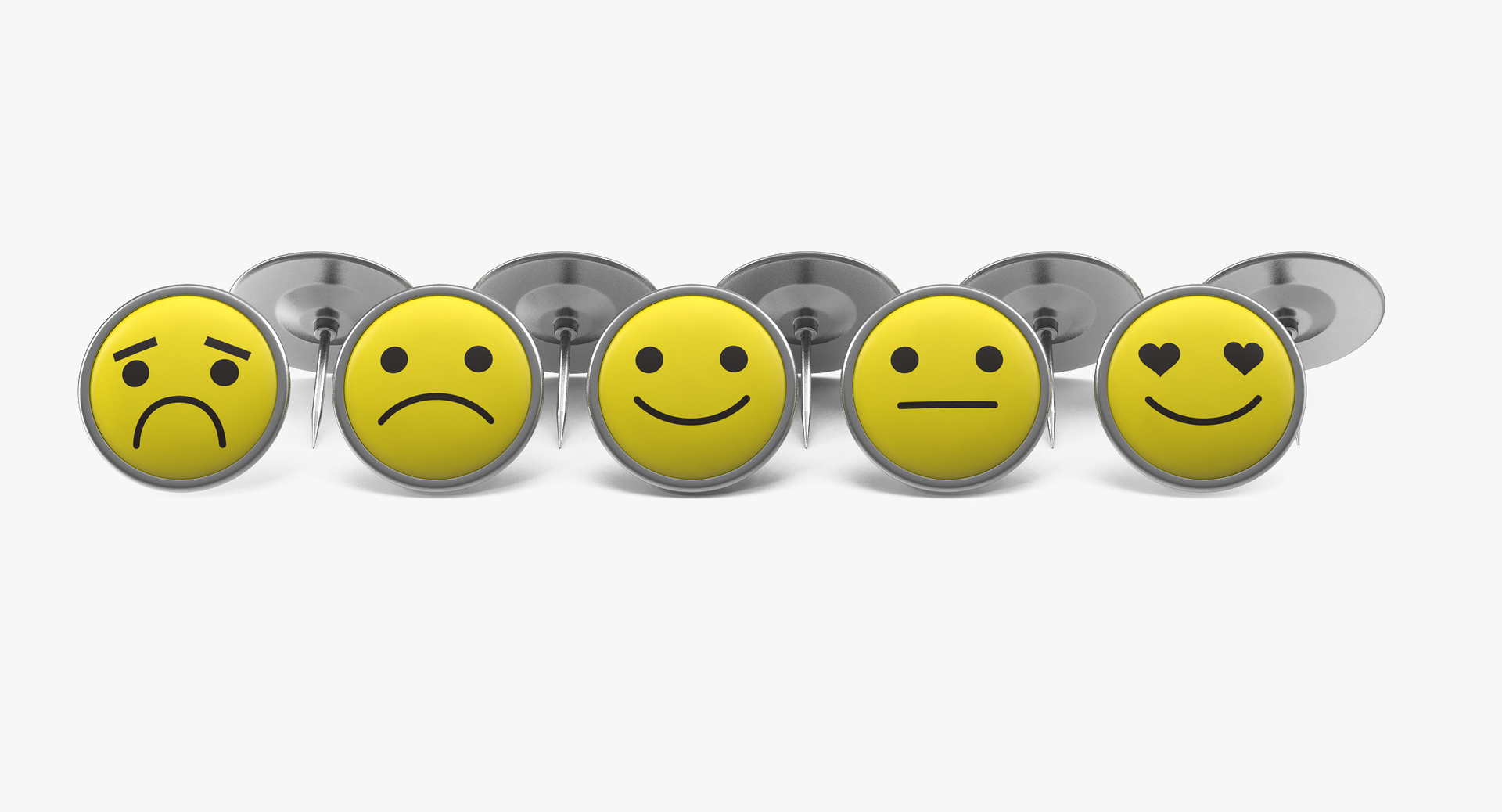 3D Smiley Face Push Pins Model - TurboSquid 1425558