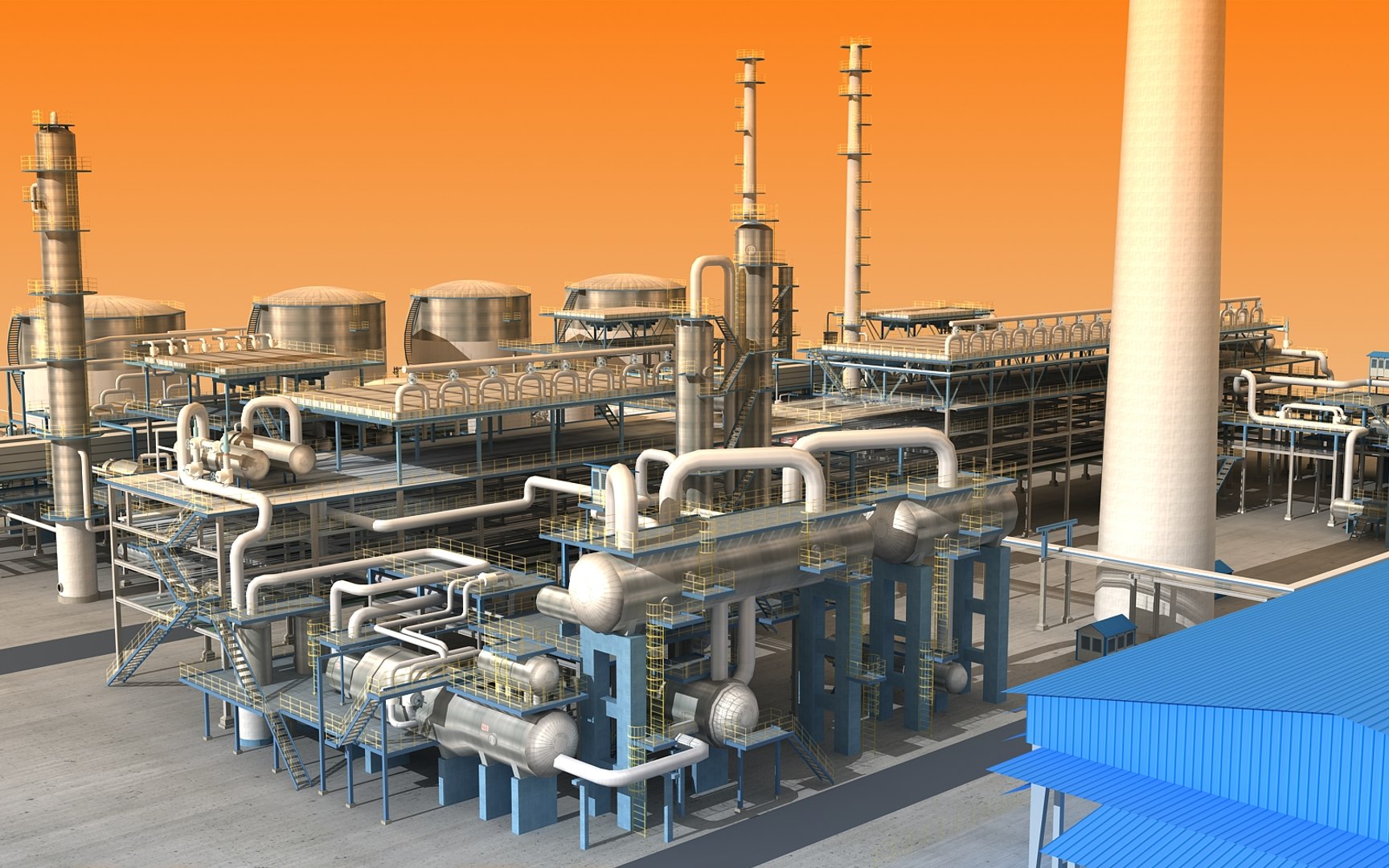 3D refinery industry refining model - TurboSquid 1279194