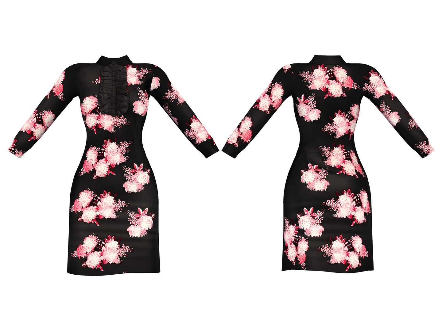 3D Lace Trim Dress Model - TurboSquid 1793683