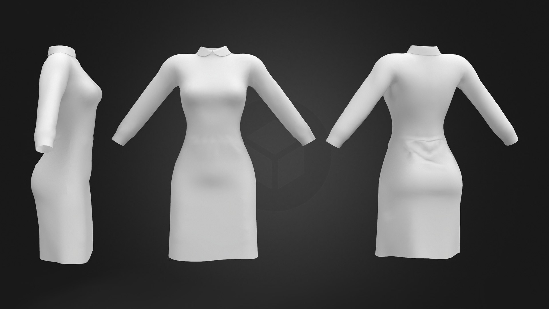 3D Lace Trim Dress Model - TurboSquid 1793683