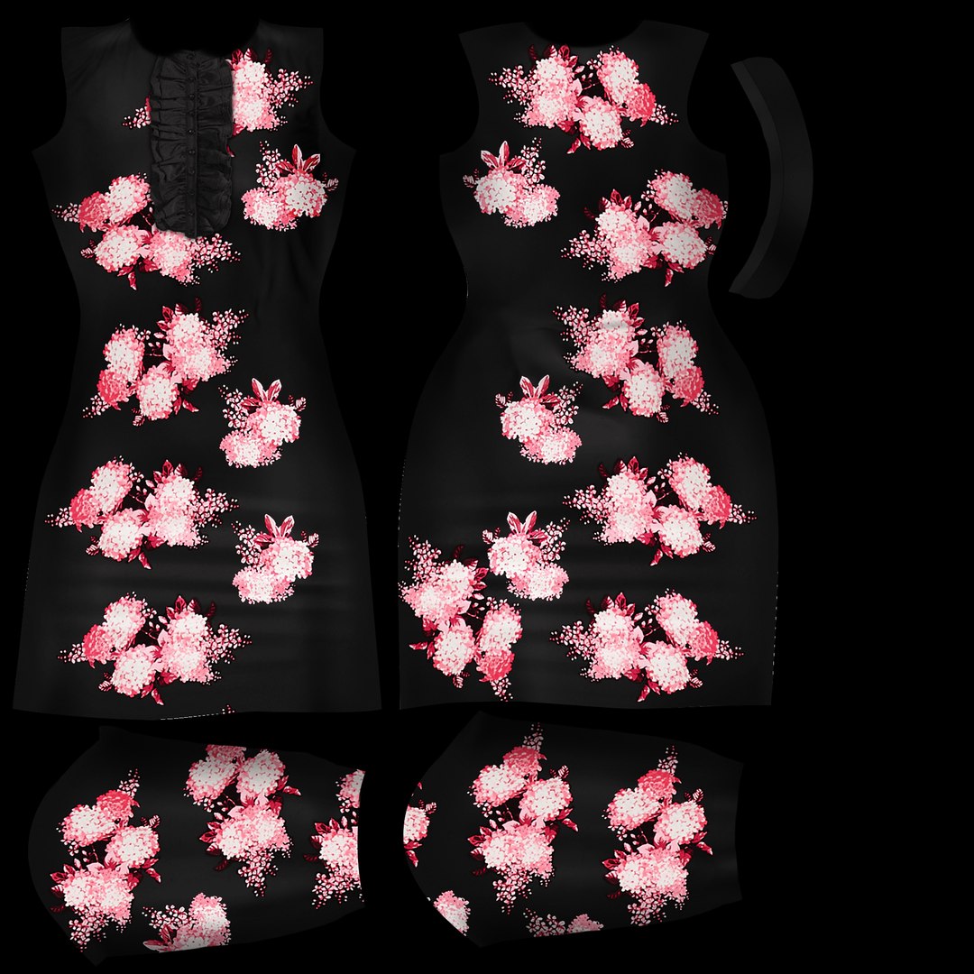 3D Lace Trim Dress Model - TurboSquid 1793683