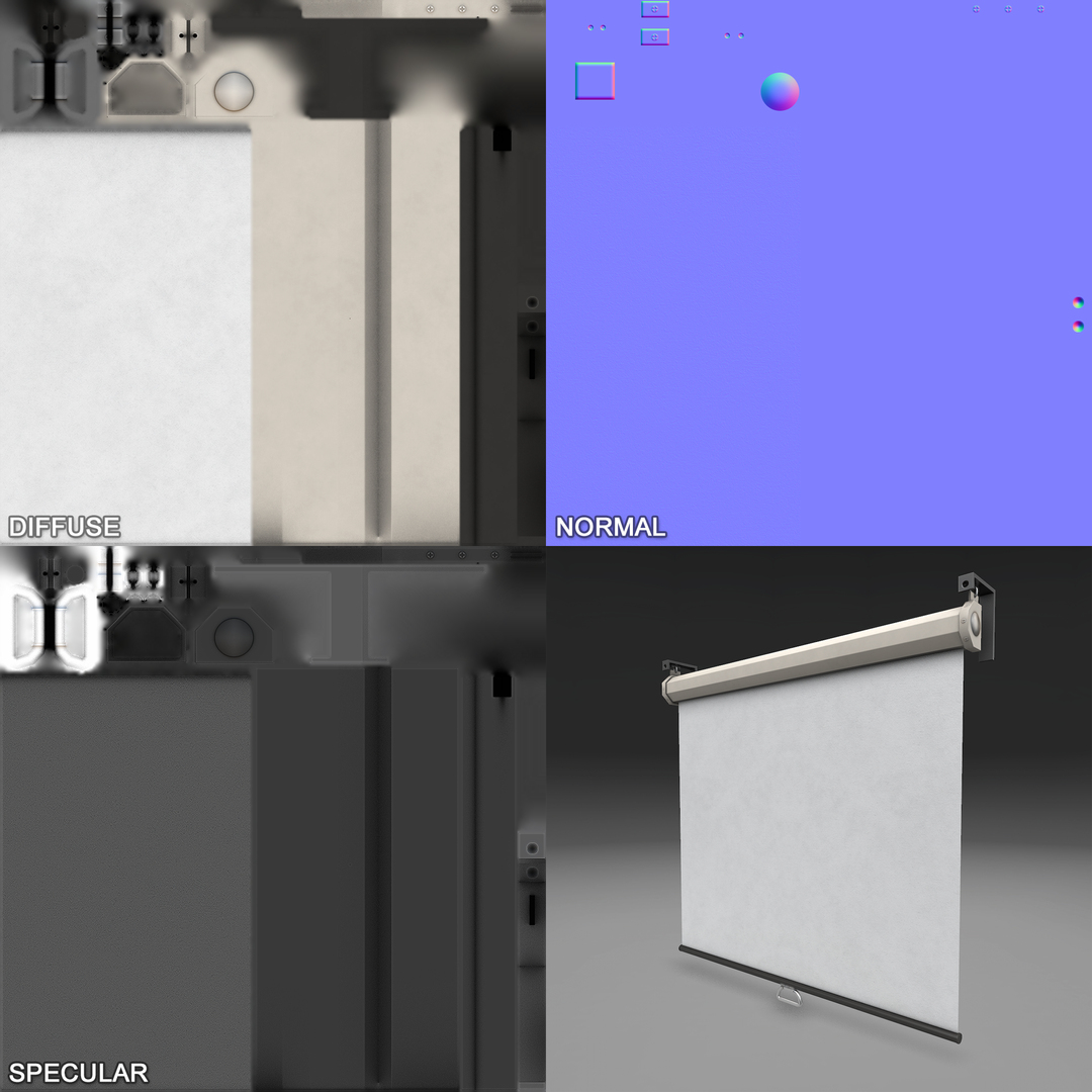 real-time projector screen 3d model