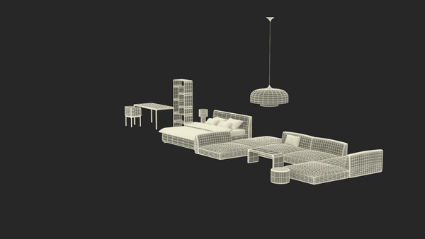 modelo 3d Conjunto de muebles minimalistas contemporáneos - TurboSquid 2250069
