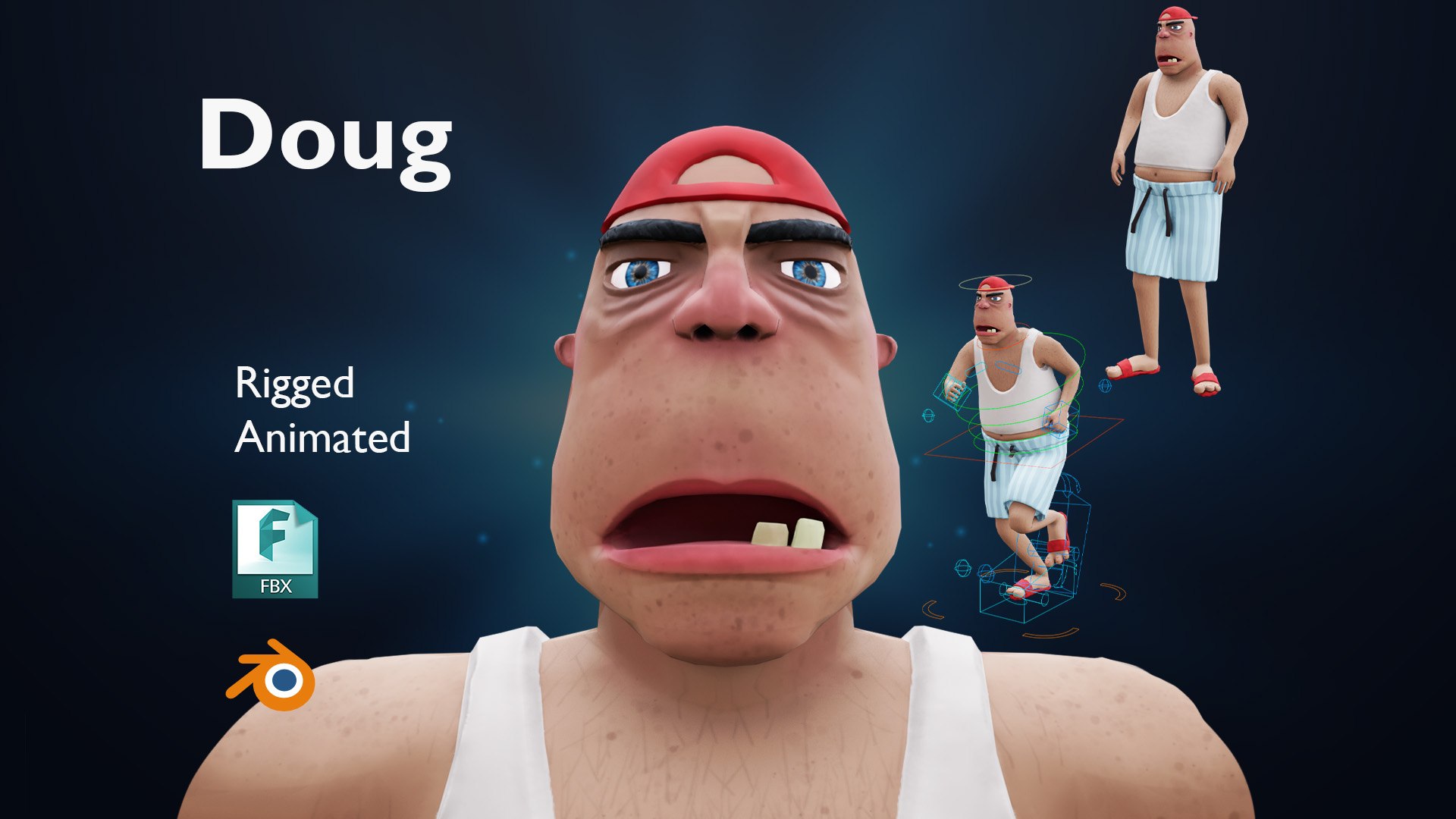 3D Model Doug - Rigged Animated Looney Character Low-poly - TurboSquid ...
