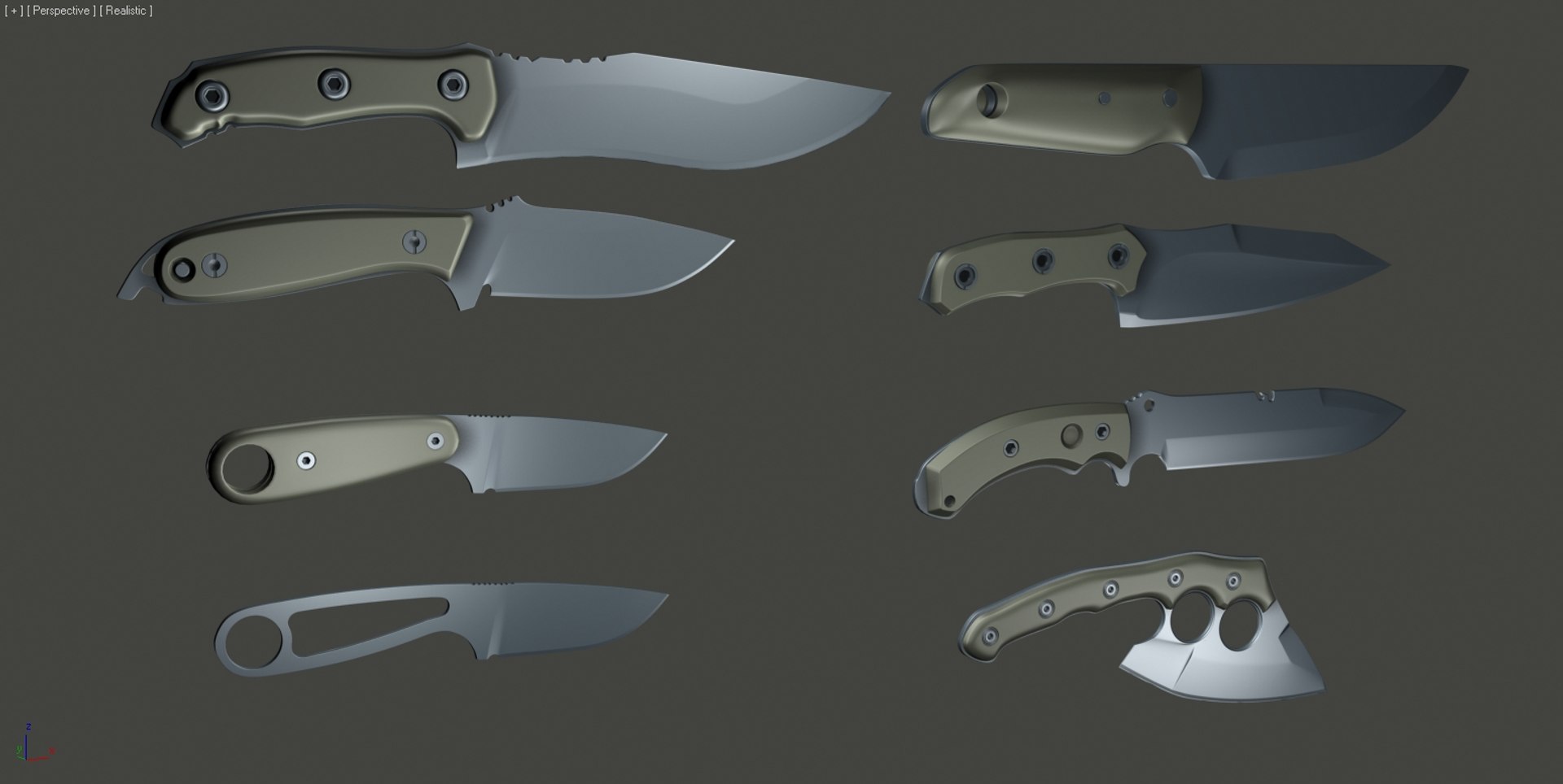 3d Model Of Skeleton Knives Knife