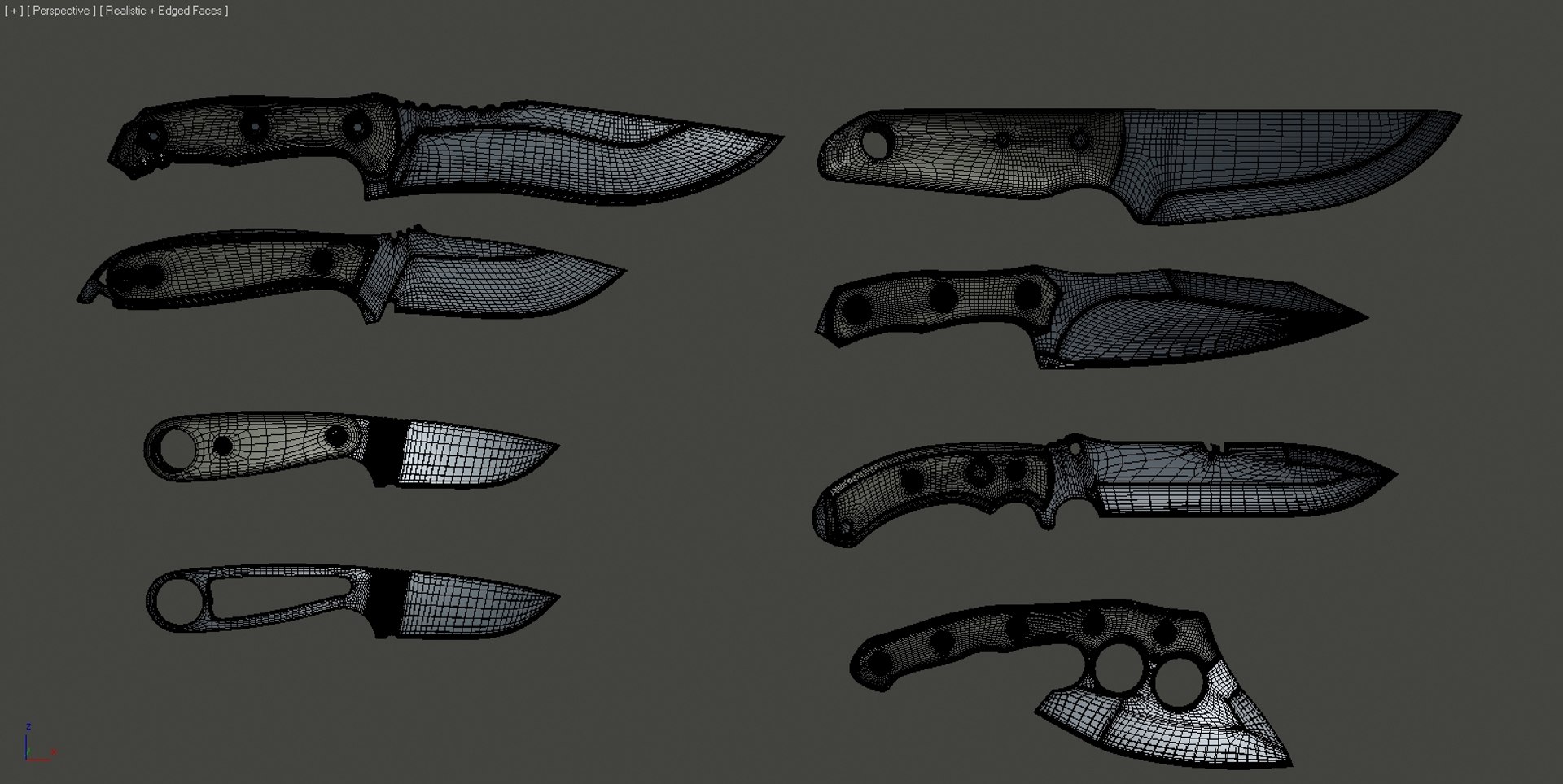 3d Model Of Skeleton Knives Knife