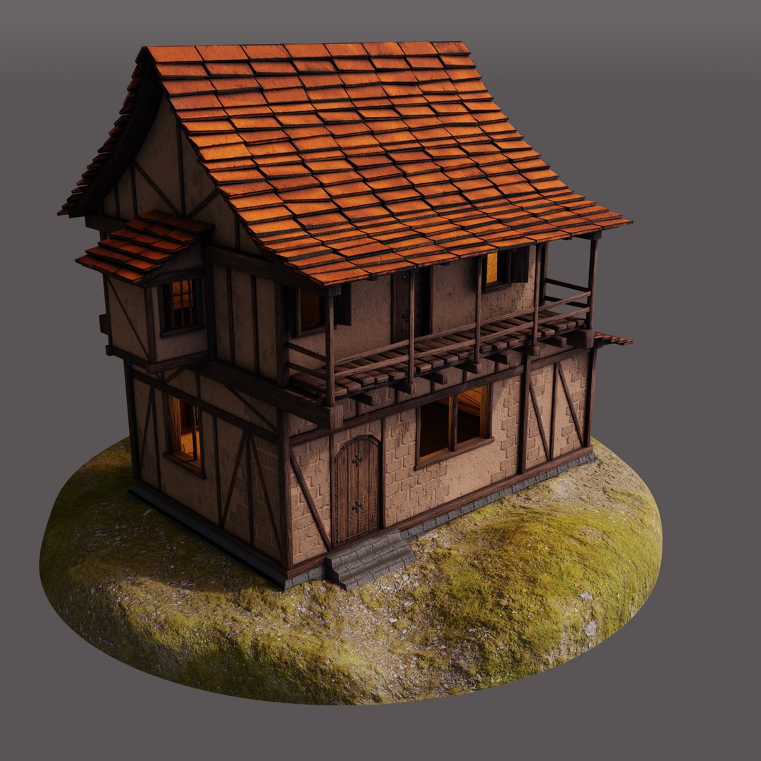 3D House Medieval Low-poly - TurboSquid 1680102
