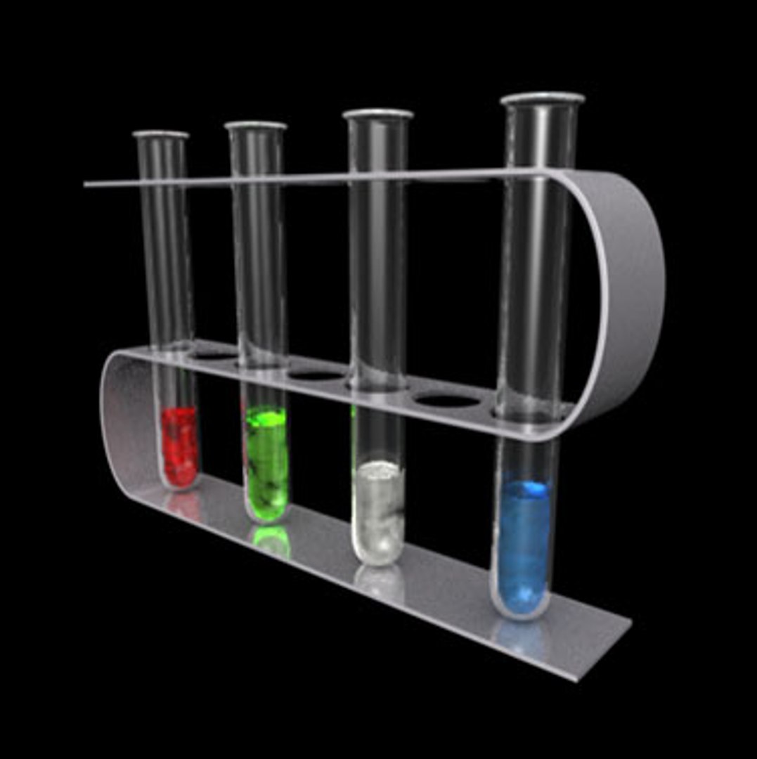 3d test tubes model