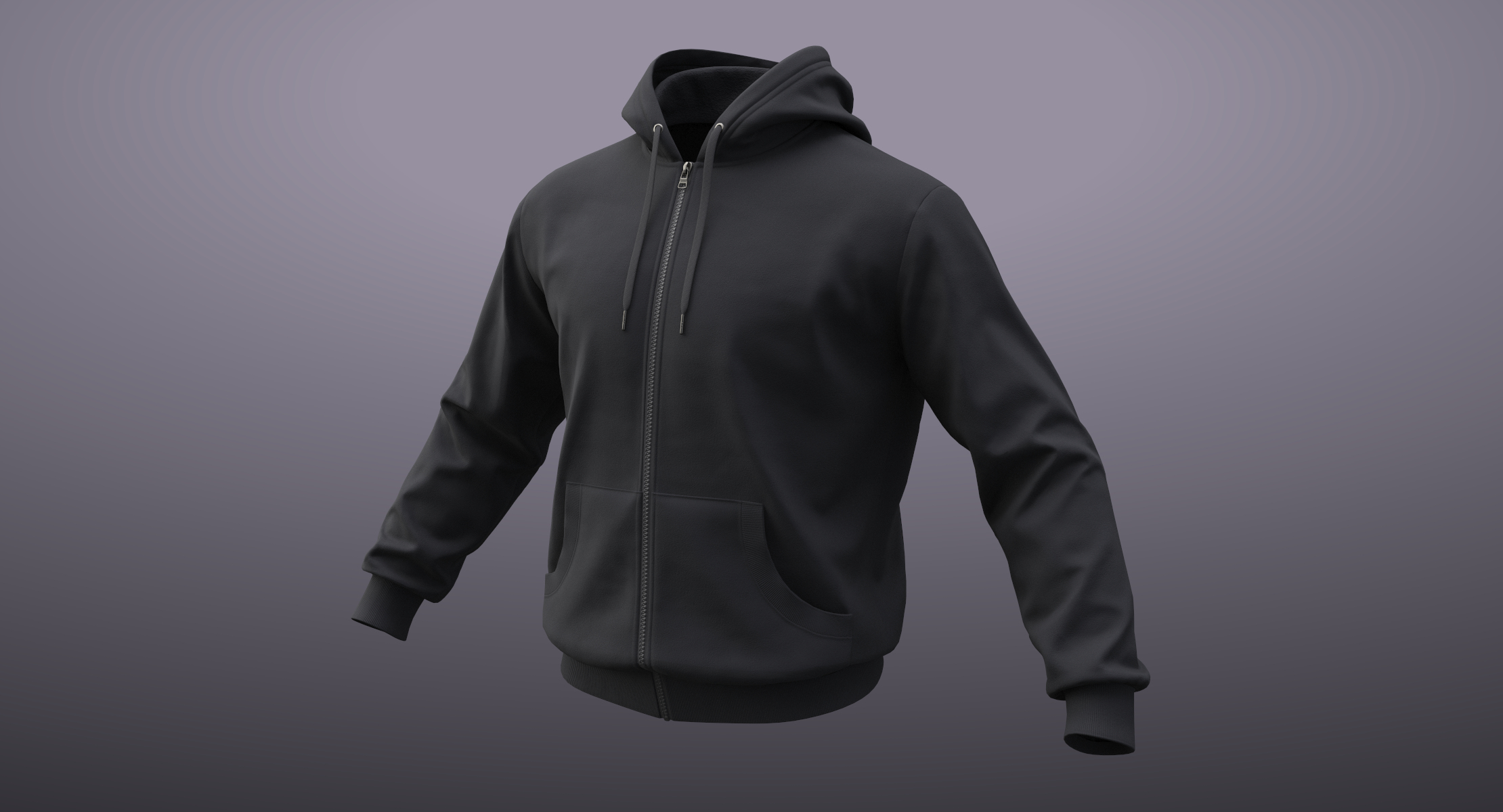 3D realistic black hoodie 02 model - TurboSquid 1299186