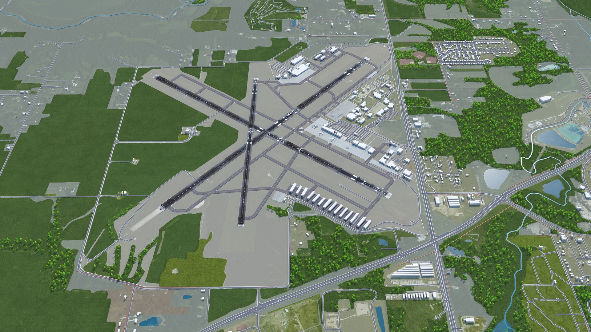 3D Model Abraham Lincoln Capital Airport Springfield - TurboSquid 2051737